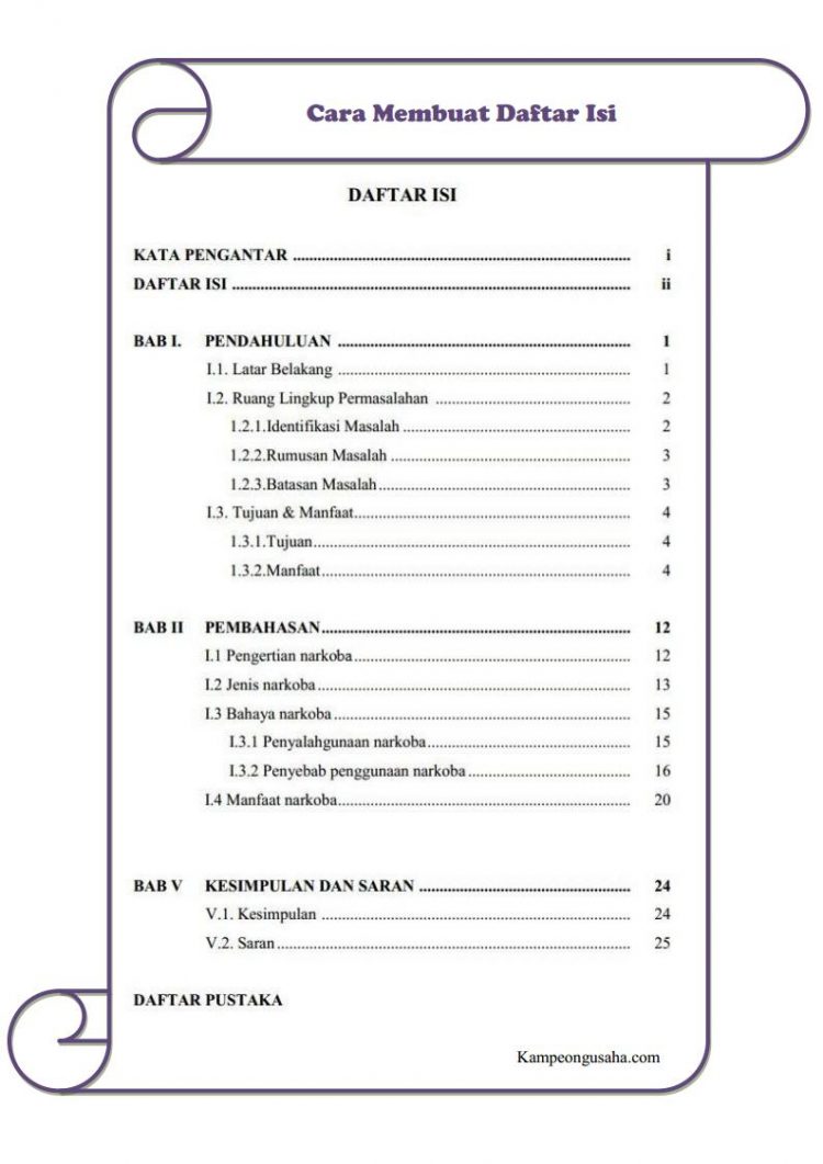 Cara Membuat Daftar Isi Otomatis Untuk Makalah Dan Skripsi - rekreartive